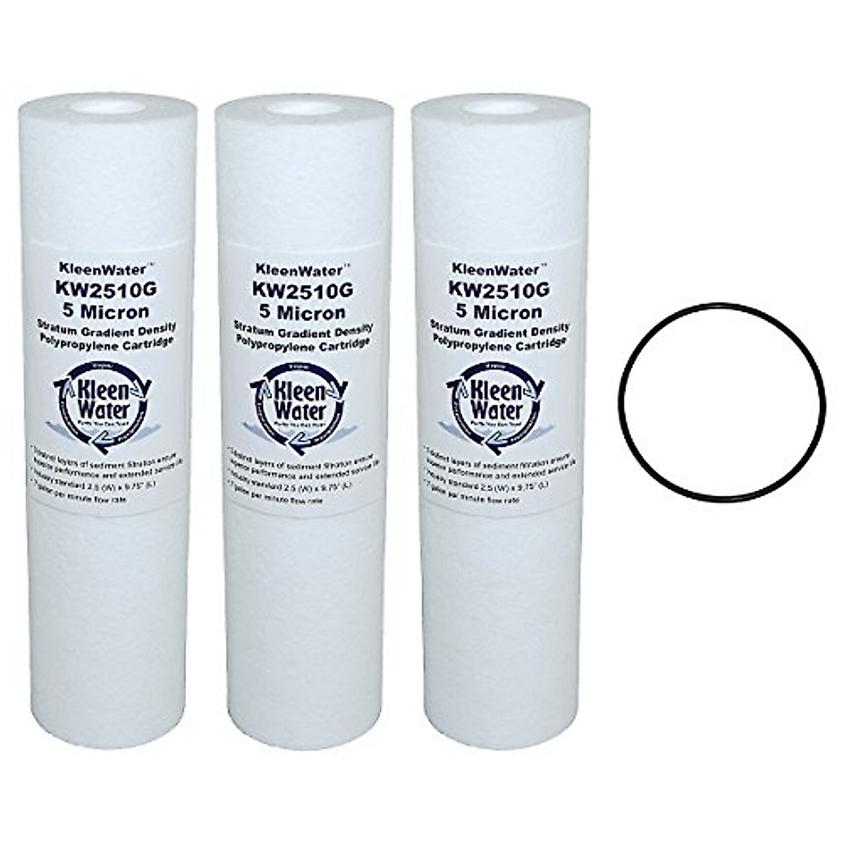 Multi-Pack of 3 Meltblown Sediment 5 Micron Replacement Water Filter Cartridges, Compatible with GE FXWPC, FXUSC and GXWH01C with O-Ring (1)