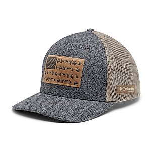 Columbia Unisex PHG Game Flag Mesh Ball Cap - Mid, Grill Heather/Flax, Large/X-Large