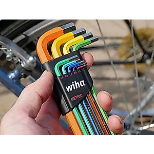 Wiha 9 Piece Ball End Color Coded Hex L-Key Set - Metric