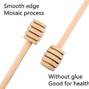 100-Pack 6 Inch Portable Wooden Jam Honey Dipper Honey Sticks for Honey Jar Dispense Drizzle Honey (6inch 100pcs)