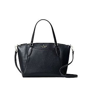 Kate Spade Pebbled Leather Monica Satchel Crossbody Handbag Black