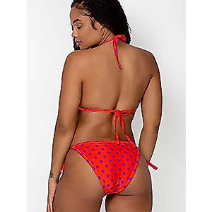 Smart & Sexy womens String Bikini Set, Bright Polka Dot Print, Medium US