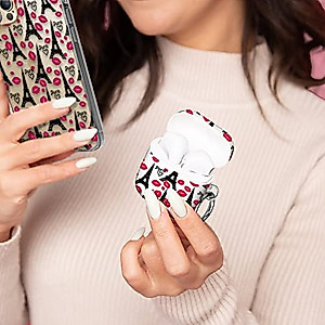 Shockproof Case for Apple AirPods 1 & 2 with Keychain, Cute, Protective, Fashion AirPods Case with Clip (Eiffel Tower)
