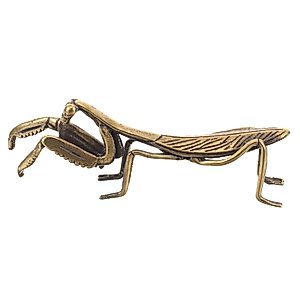 CRAFTHROU Mantis Craft Decor Mantis Figurine Desktop Mantis Decor Face Stencils Chinese Decorations Mantis Statue Ornament Small Mantis Statue Cabinet Mantis Statue Mini Mantis Model Copper