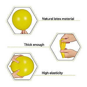 Yellow Balloon Arch Garland Kit-Macaron Yellow Balloon Metallic Gold Balloon 132Pcs for Graduation,Birthday，Baby Shower,Christmas,Fiesta Party Decoration.