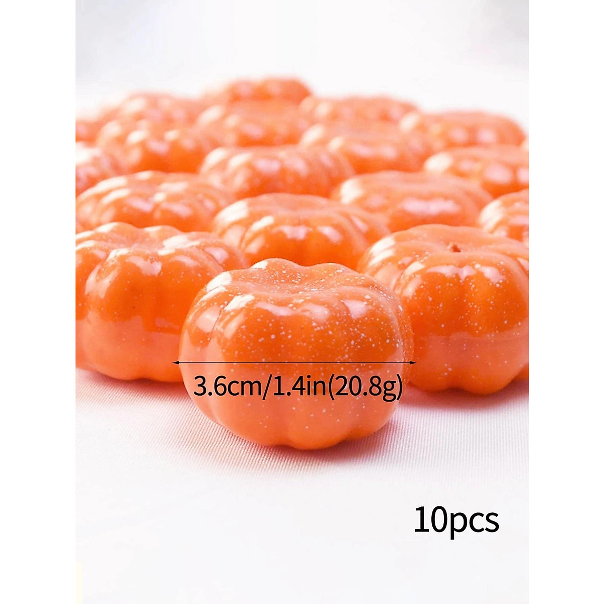 Fake Pumpkins, 10 Pcs Halloween Pumpkin Design Decoration, Foam Plastic Fake Faux Artificial Pumpkins for Halloween Fall Harvest Festival Home Table Decor