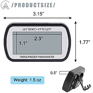 AEVETE 8 Pack Waterproof Digital Refrigerator Thermometer Large LCD, Freezer Room Thermometer with Magnetic Back, No Frills Easy to Read