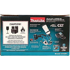 Makita CC02R1 12V MAX CXT Lithium-Ion Cordless Tile/Glass Saw Kit, 3-3/8"