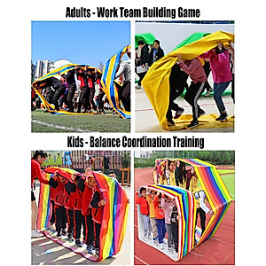 5PCS Teamwork Games Playing Run Mat Kids Adult Teamwork Outdoor Carnival Field Day Fun Running Game with Storage Bag (Size : Adult-20M/26FT)