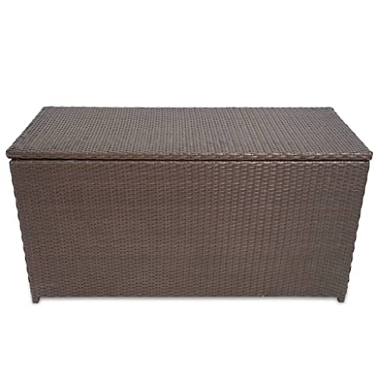 vidaXL Garden Storage Box Poly Rattan Brown Bench Storage Box