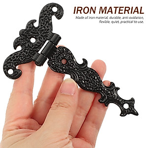 2pcs T-Shaped Door Hinge Hinges Outdoor Gate Hinges for Wooden Fences Heavy Duty Black Hinges Gate Hardware for Wooden Fences Heavy Duty Fence Gate Kit Barn Door Hinges