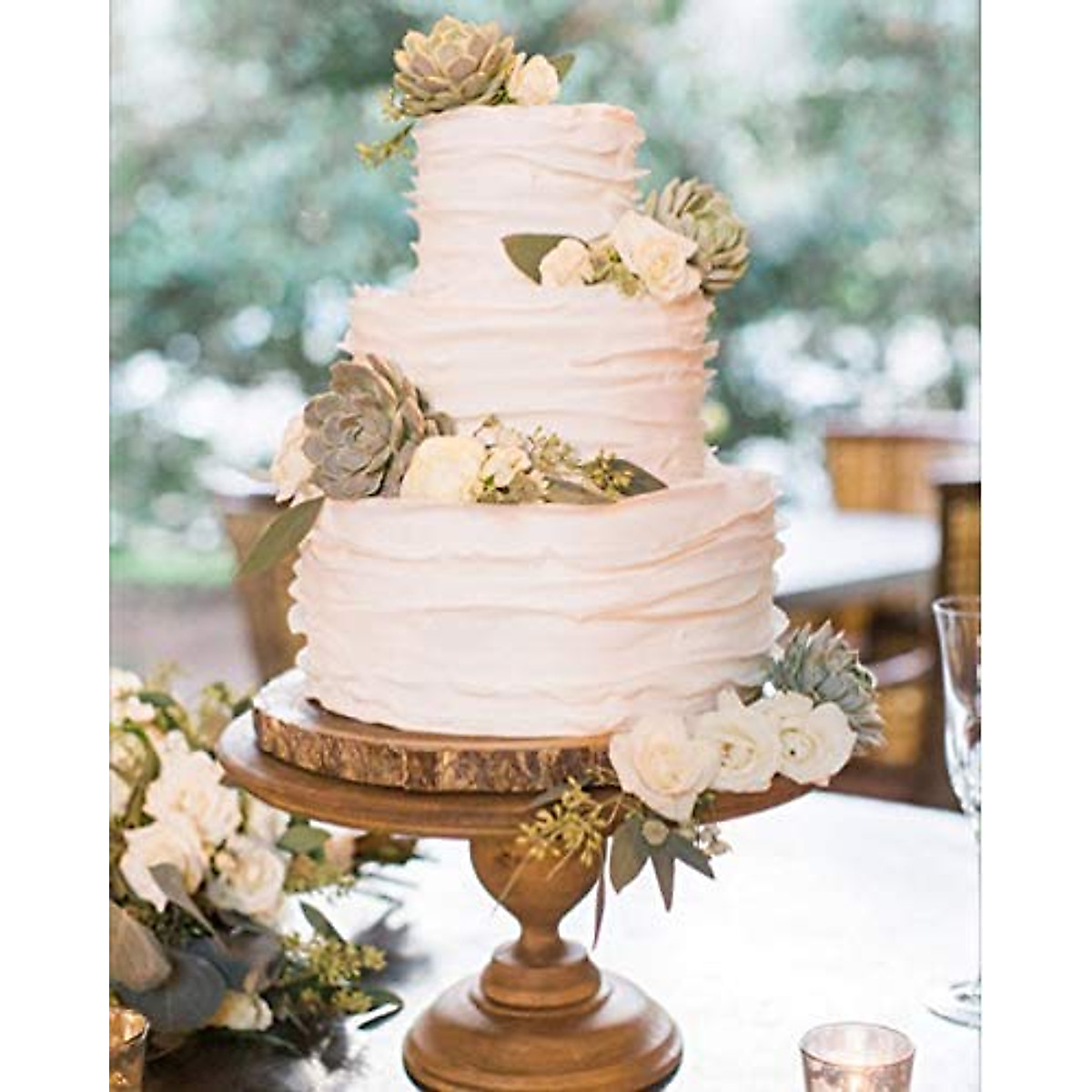 14 inch Wood cake stand Wedding cake display Rustic cupcake holder Donuts pedestal Barn table decoration for birthdays, baby showers