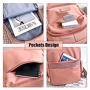 Casual Daypacks,Large Lightweight Casual Backpack for Men Women Water Resistant Travel Laptop Backpack Bookbag for Young Adults fits Sports Study Tourism Hiking(Pink)