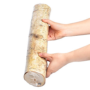 6 Pack Large Birch Logs for Fireplace Unfinished Wood Crafts DIY Home Decorative Burning(Logs:2.4"-3.1" Dia. x 16" Long)