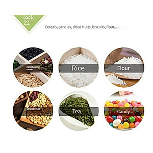 DUKUL Food Storage Containers with, Kitchen Household Rice Bucket Sealed cans for Pasta, Pasta, Dry Food, Flour and Sugar, Plastic Jars for Food Pantry Organization and Storage Pink+Green