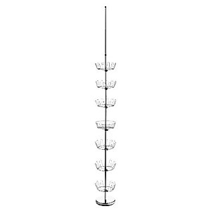 Whitmor 6 Tier Floor-To-Ceiling Shoe Spinner - Adjustable with Basket