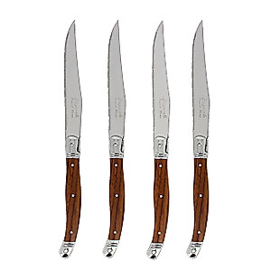 French Home Laguiole Steak Knives, Set of 4 (Wood Grain)