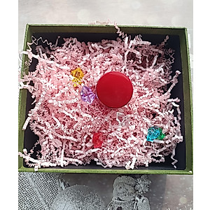 4OZ Crinkle Cut Paper Shredded Paper for Gift Box Baskets Filler, Pink Crinkle Cut Paper Shred Filler Confetti for Packaging