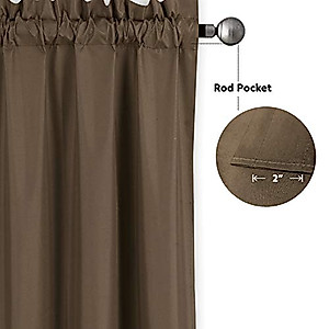 Better Home Style 100% Blackout 2 Tiers Window Curtain Insulated Drapes Short Panels for Kitchen Bathroom Basement RV Camper or Any Small Window M3036 (Brown/Coffee, 2 Panels 28" W X 36" L Each)