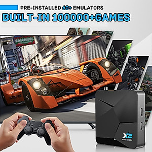 Kinhank Super Console X2 Retro Game Console Built-in 100000+ Games, Android 9.0/Emuelec 4.5 Game System, S905X2 Chip, 4K UHD Output,2.4G/5G, BT 5.0