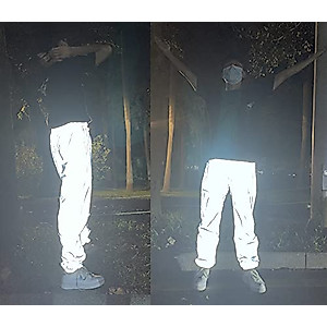 Reflective Pants Men Brand Hip Hop Dance Fluorescent Trousers Casual Harajuku Night Sporting Jogger Pants Gray (S)