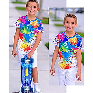 Loveternal Youth 3D T-Shirts for Kids Awesome Motley 00s Performance Graphic Tees Teen Girl Trippy Gay Pride O-Neck Boys T-Shirt White 10-12 Years