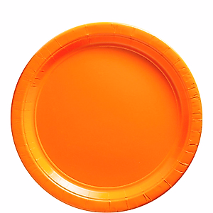 Amscan AMI 650013.05 Orange Big Party Pack Dinner Plates (50 Count), 9-Inch, 1, Orange