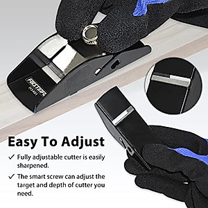 FIRSTINFO H5401 Mini Hand Plane Small Lightweight Steel Body Trimming Plane for Woodworking/Trimming/Wood Planing