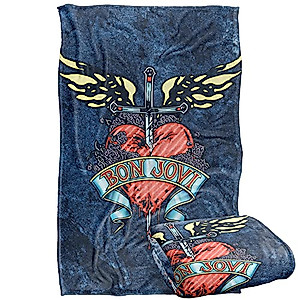 Bon Jovi Weathered Denim Silky Touch Super Soft Throw Blanket 36" x 58"