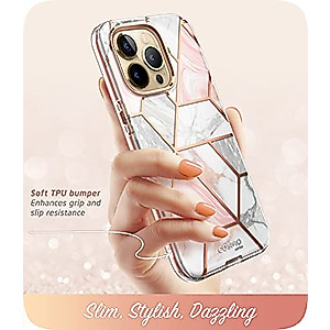 i-Blason Cosmo Series Case for iPhone 13 Pro 6.1 inch (2021 Release), Slim Full-Body Stylish Protective Case with Built-in Screen Protector (Marble)