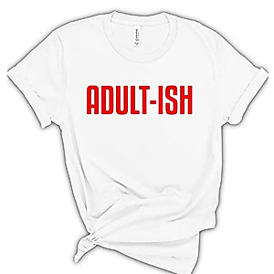 Adult-Ish T-Shirts Gift Ideas 18th Birthday Gifts for Girl and Boy Funny 18 Years Old T-Shirts Comfy Tees for Summer Funny 18th Age Shirt Funny Adult Shirts