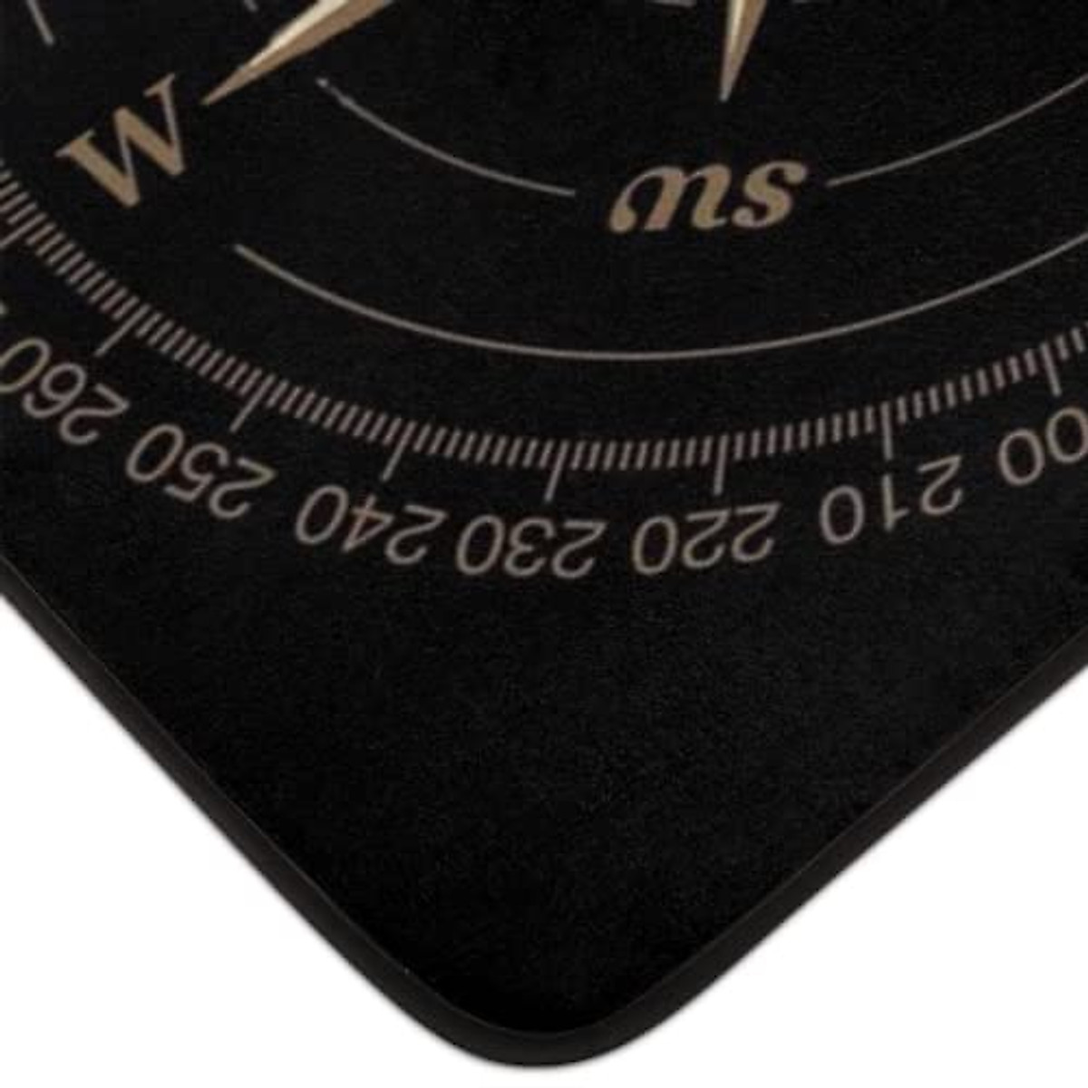 Compass Rose Area Rug, 5'x7', Artwork Black Washable Indoor Outdoor Rug Carpet Door Mats for Front Porch, Patio, Kitchen, Farmhouse, Entryway, Living Dining Room