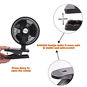 TN TONNY Convertible 6-Inch Desk & Clip on Fan Two Quiet Speeds, Household Table Clip on Fans AC Personal Fans with 6 Feet Cord, Ideal for The Home, Office, Dorm, Black