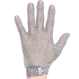 Caprihom Chainmail Glove Highest Level Cut Resistant Glove Food Grade Stainless Steel Metal Mesh Glove for Meat Cutting, Fishing, Oyster Shucking (L -1PCS)