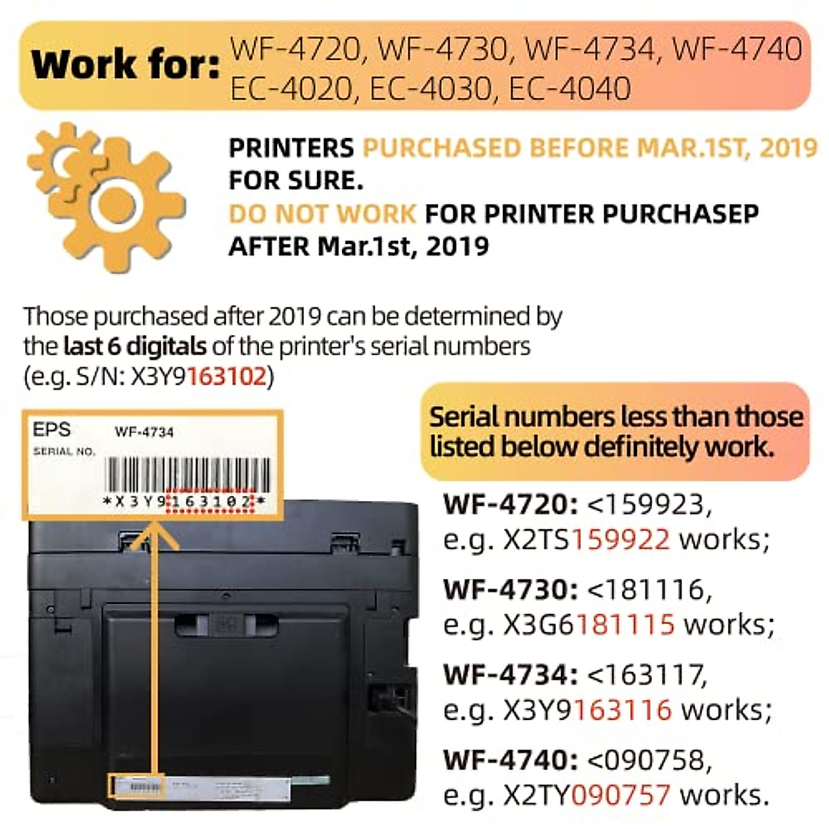 OneMoreBuck Repackaged 802 Orginal Ink Cartridges for 802 T802 to use with WF-4730 WF-4734 WF-4740 WF-4720 EC-4020 EC-4030, 4 Colors (Black, Cyan, Magenta, Yellow)