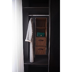 Amelitory Storage Bins Foldable Cube Organizer Fabric Drawer Set of 2 Coffee