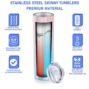 40th Birthday Gifts Women 40 Year Old Birthday Gifts For Women 20oz Funny Skinny 40th Birthday Cups Happy Birthday Gift For 1984 Woman Female Bday Present Pink Gradition Travel Tumbler With Lid Straw