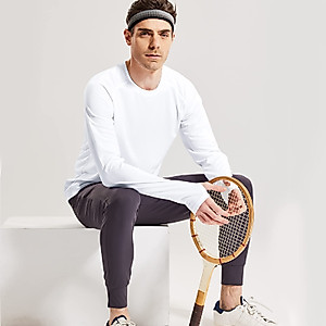 MIER Men's Quick Dry UPF 50+ Sun Protection Long Sleeve Shirts Lightweight Rash Guard Swim UV T-Shirts Hiking Running White M