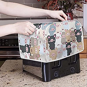 Yuuxorilu Cute Pig Toaster Cover Kitchen Toaster Covers Universal Size 2 Slice Bread Toaster Cover Protection Stain Resistant Dustproof Bread Maker Covers for Womens