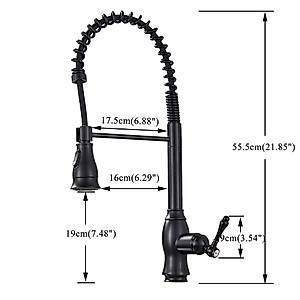 YJRIC Kitchen fau cet Black/Brushed Kitchen Faucet Deck Mounted Hot Cold Water Mixer Faucet for Spring Kitchen Pull Down Mixer Crane 2 Function Spout,Black Bronze