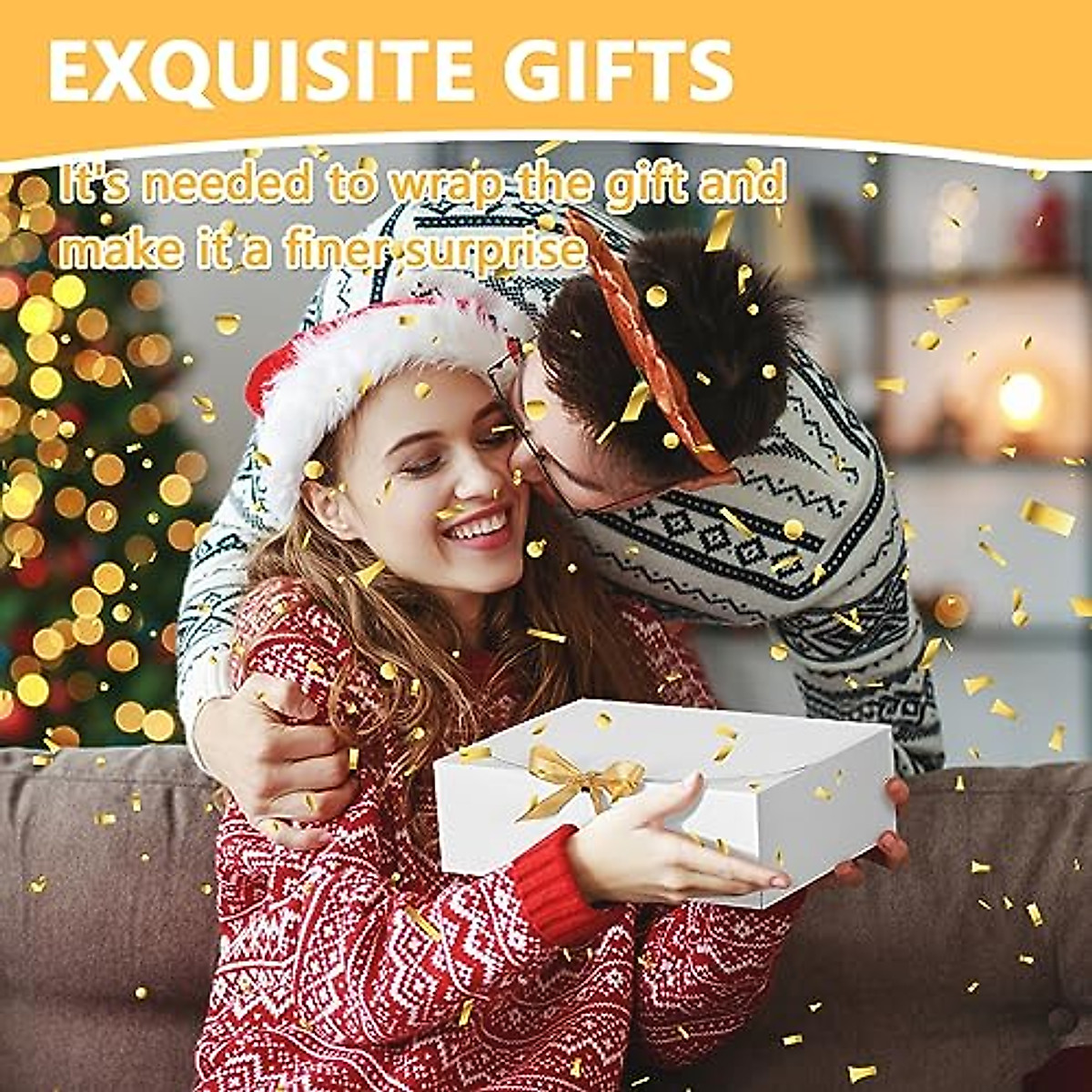 WLUSEAXI 15Pack Gift Boxes with Lids, 10.6x7.8x3.1 Inches Bridesmaid Proposal Boxes with Ribbon, White Gift Boxes for Presents,Kraft Paper Boxes for Wedding Christmas Birthday Baby Shower Party