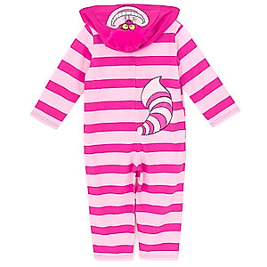 Disney Alice in Wonderland Cheshire Cat Infant Baby Boys Zip Up Coverall Tail Pink 18 Months