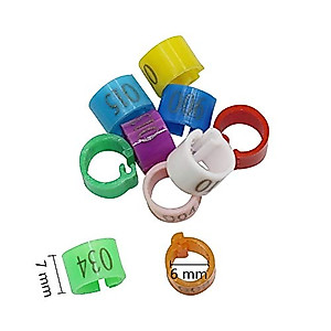 Topsame 100 Pcs/bag Inner Diameter 6mm Pigeon Leg Poultry Dove Bird Parrot Clip Rings Band Foot Ring Pigeon Supplies NO.001~100