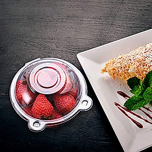 Twdrer 100PCS Plastic Single Individual Cupcake Dome Cup with Lid,Clear Plastic Muffin Holders Cake Cases Boxes Containers for Party,Wedding,Christmas,Holiday