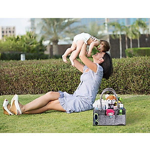 Nubblez Baby Diaper Caddy Organizer Portable Design Durable FELT Material - Multi-function Organizer