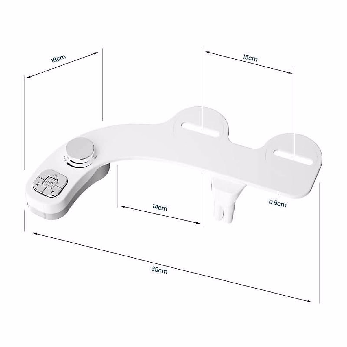 Generic ultra-thin 3-function bidet toilet seat attachment black