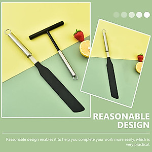 DOITOOL Crepe Spreader and Spatula Set, 2Pcs Stainless Steel Crepe Spreader Tool T Shape Crepe Maker Spreading Tool for Bakery