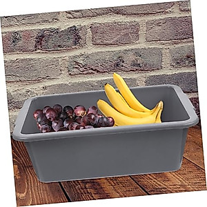 KOMBIUDA 3pcs Restaurant Bowl Storage Box Washing Basin Tub Dishwashing Tubs Dishpan Basin Tub Utility Tub Commercial Tote Tubs Meat Prep Tub Wash Basin Tub Storage Bins Bus Tub Grey Pp