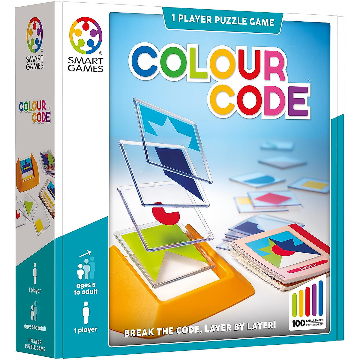 SmartGames Color Code Cognitive Skill-Building Puzzle Game Featuring 100 Challenges for Ages 5 - Adult