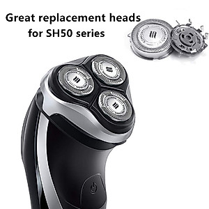Centtechi Replacement Shaver Heads for Norelco Philips SH50, Electric Shaving Head 5000 Series Shavers Rotary Blades for Men Double Layers Trimmer Razor Accessories